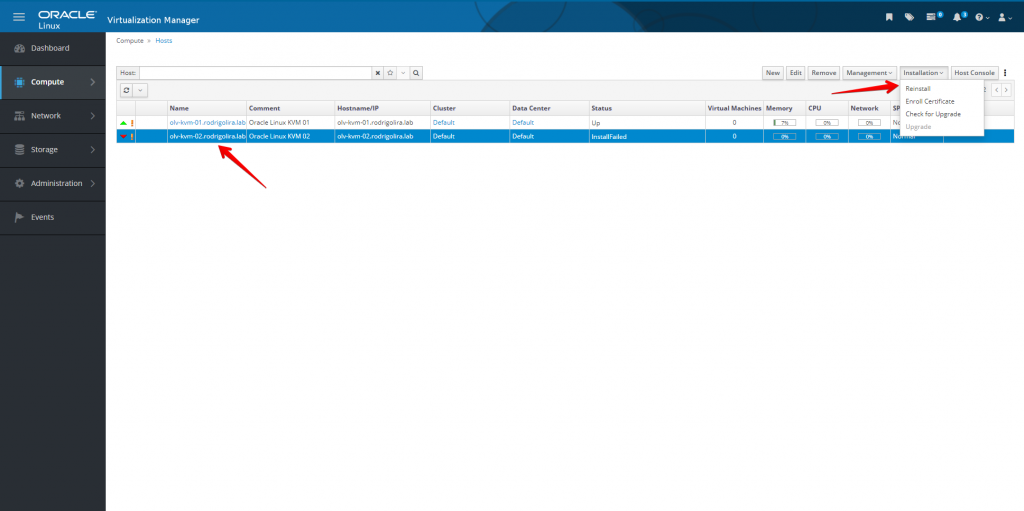 Oracle Linux Virtualization Manager Parte 04 Adicionando Um Host Kvm Rodrigo Lira